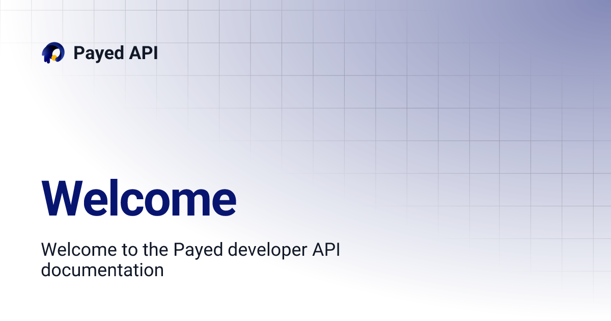 Welcome | Payed API